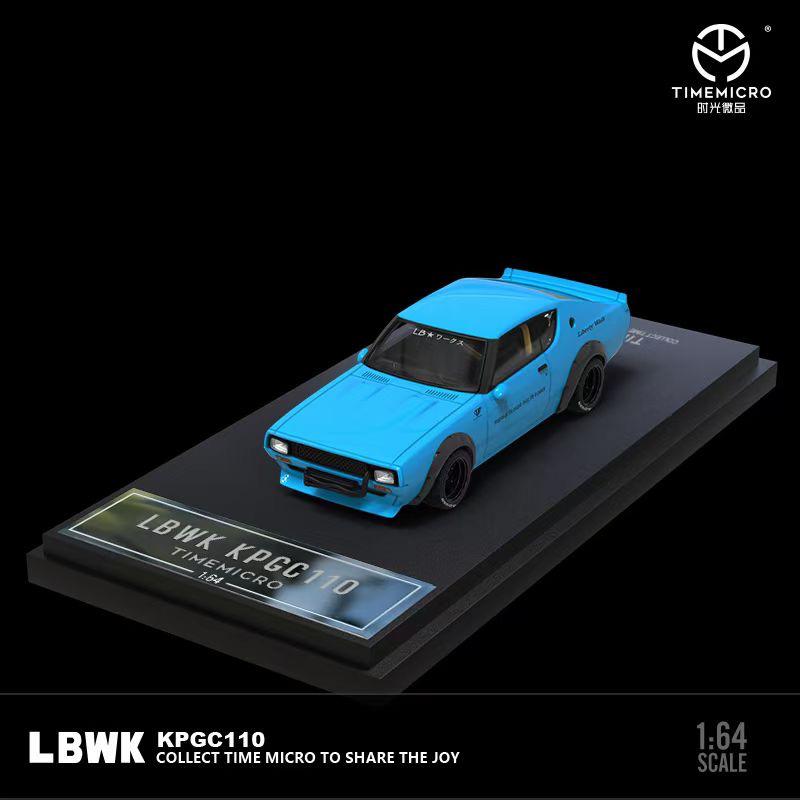 Time Micro Nissan Skyline GT-R Kenmeri LBWK Celeste 1:64 - MarketEscala.com